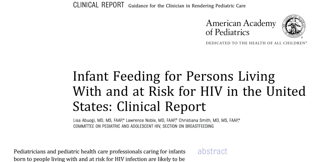 Infant Feeding for Persons Living with and at Risk for HIV in the ...